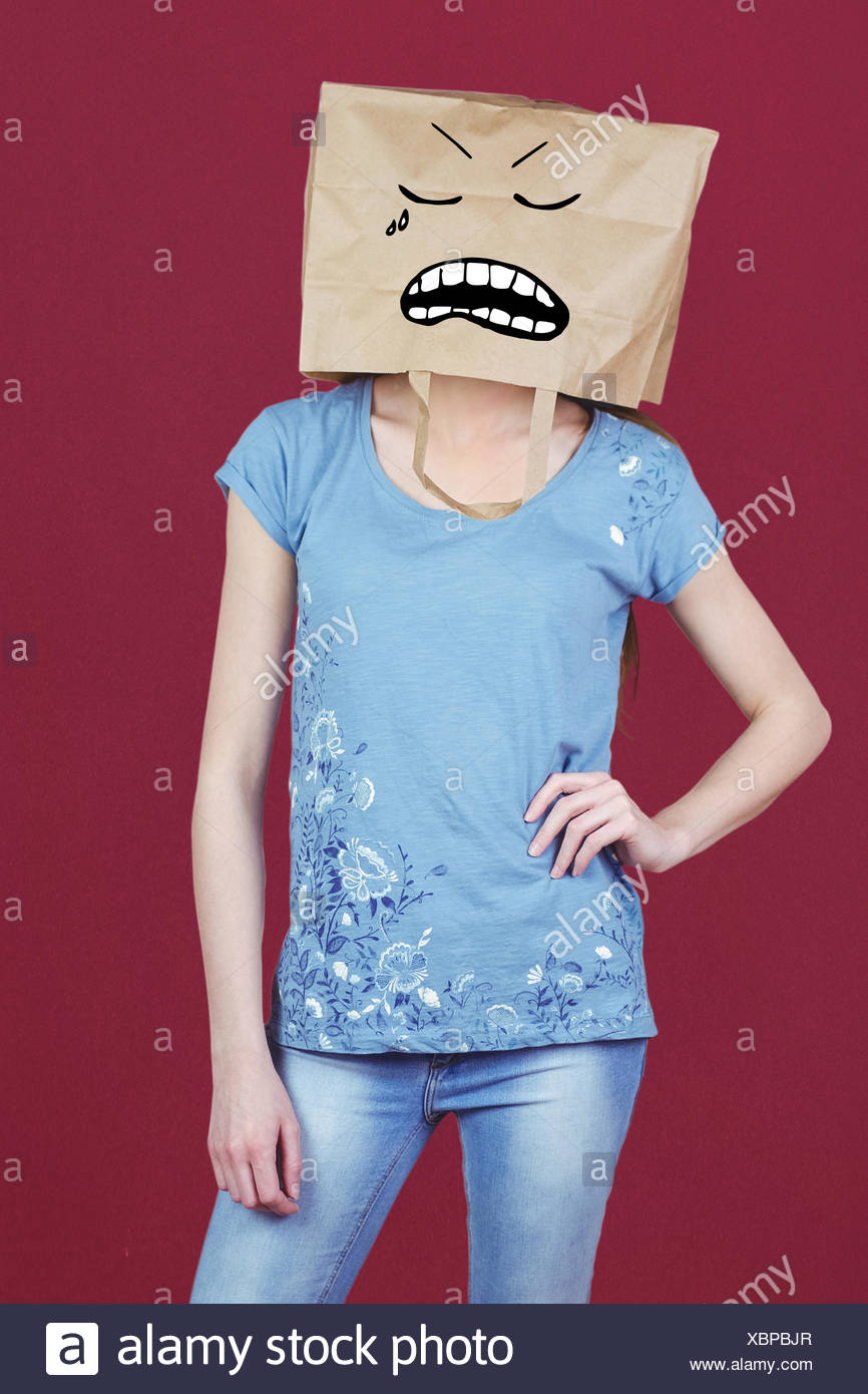 Woman Paper Bag On Head High Resolution Stock Photography and Images ...