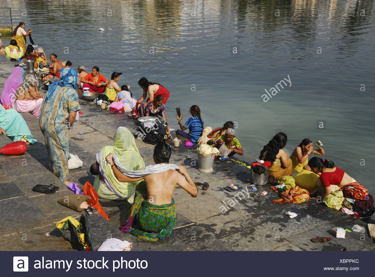 Woman Women Bathing Indian Religion High Resolution Stock Photography ...