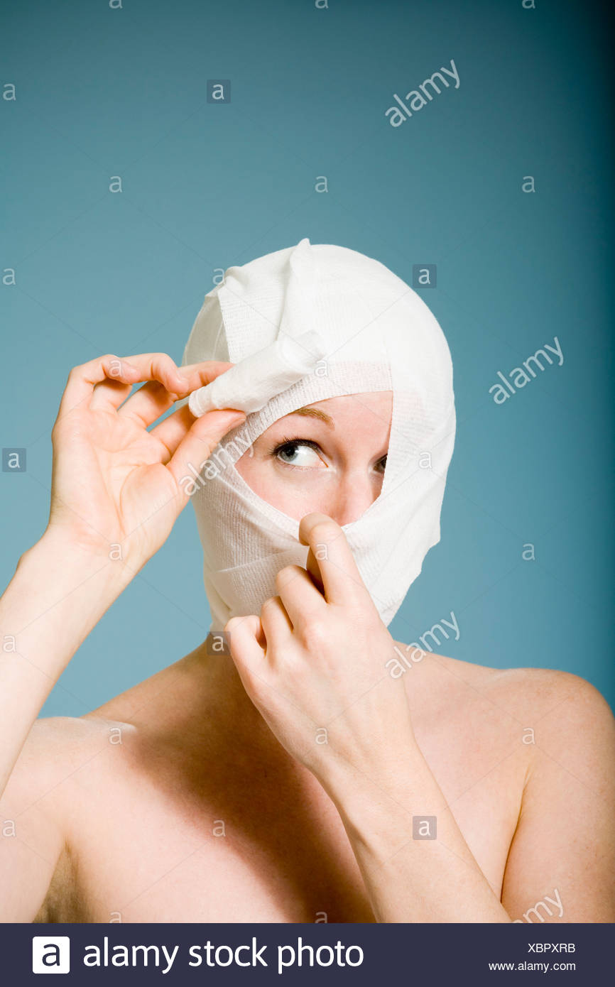 Woman Head Wrapped In Bandage High Resolution Stock Photography and ...