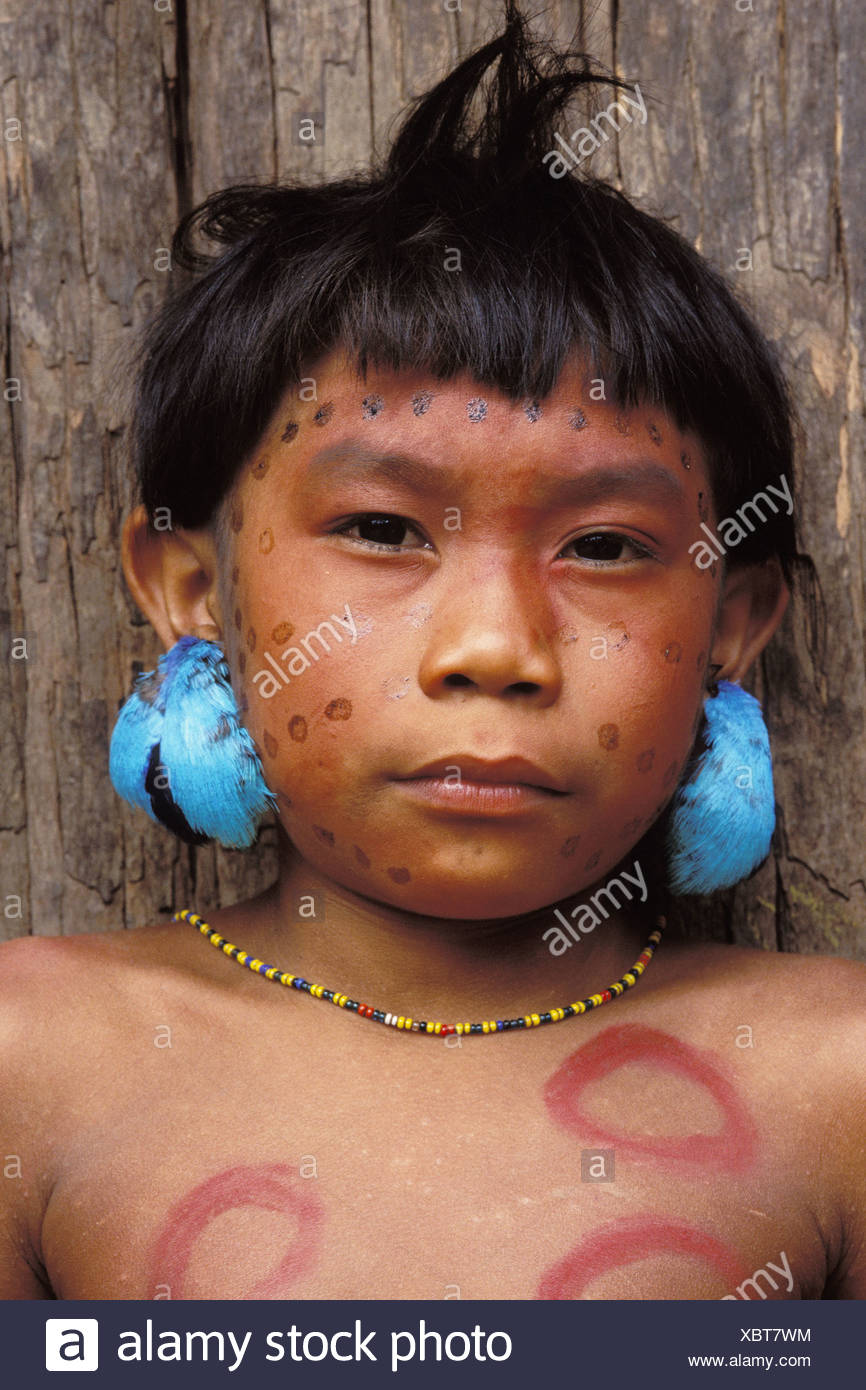 Yanomami Boys Parima Tapirapeco National Park Venezuela