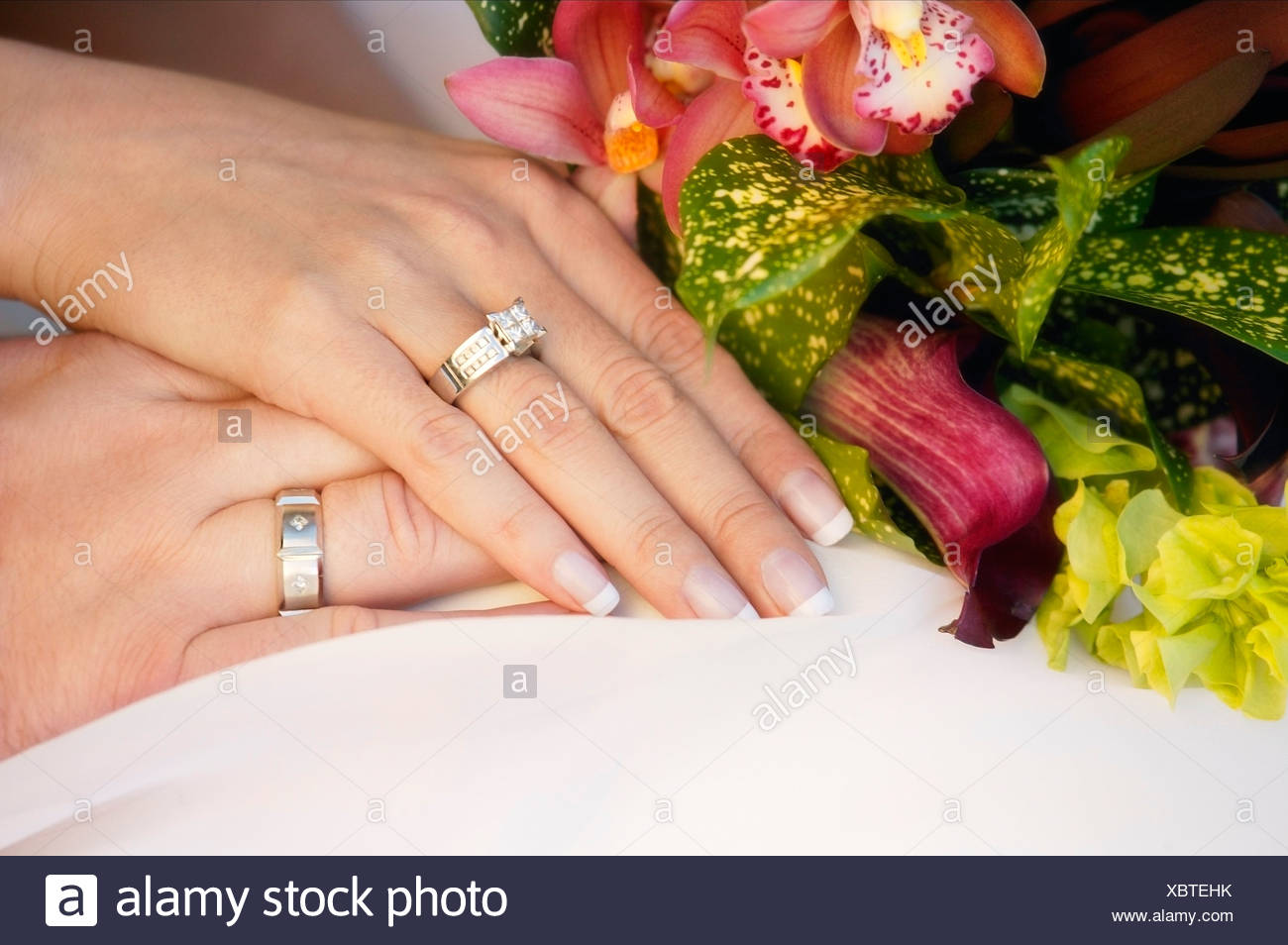 Couple Posing Wedding Rings High Resolution Stock Photography and ...