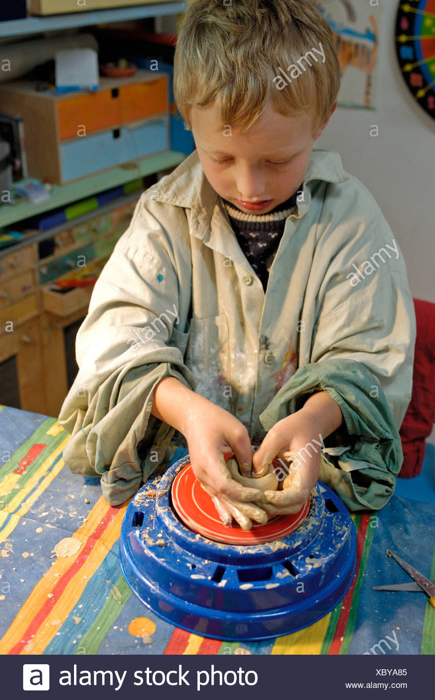 Potters Wheel Child Pottery High Resolution Stock Photography and ...