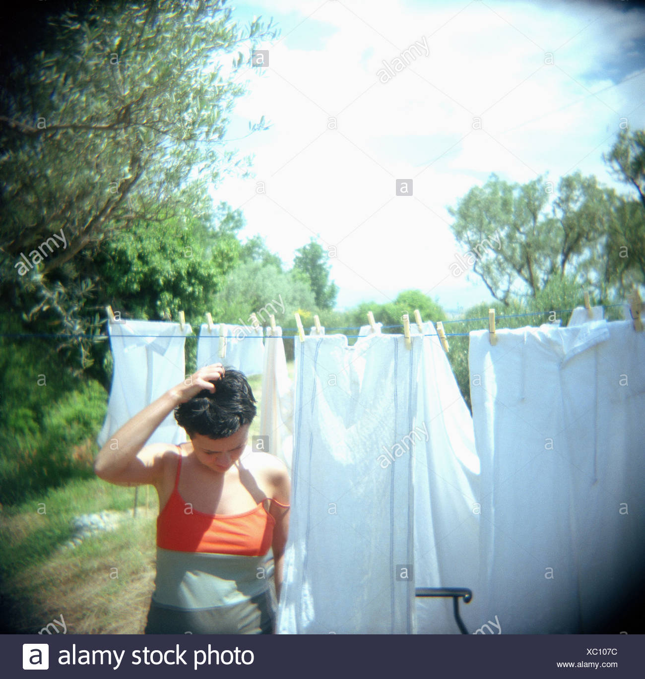 Hanging Out Washing High Resolution Stock Photography and Images - Alamy
