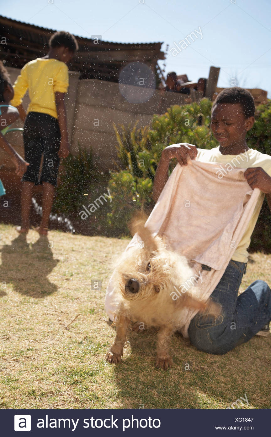 African Children Washing Dog High Resolution Stock Photography and ...