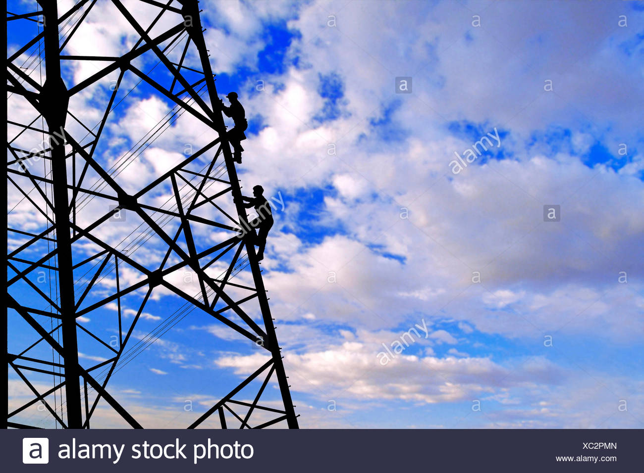 Power Line Work Silhouette High Resolution Stock Photography and Images ...
