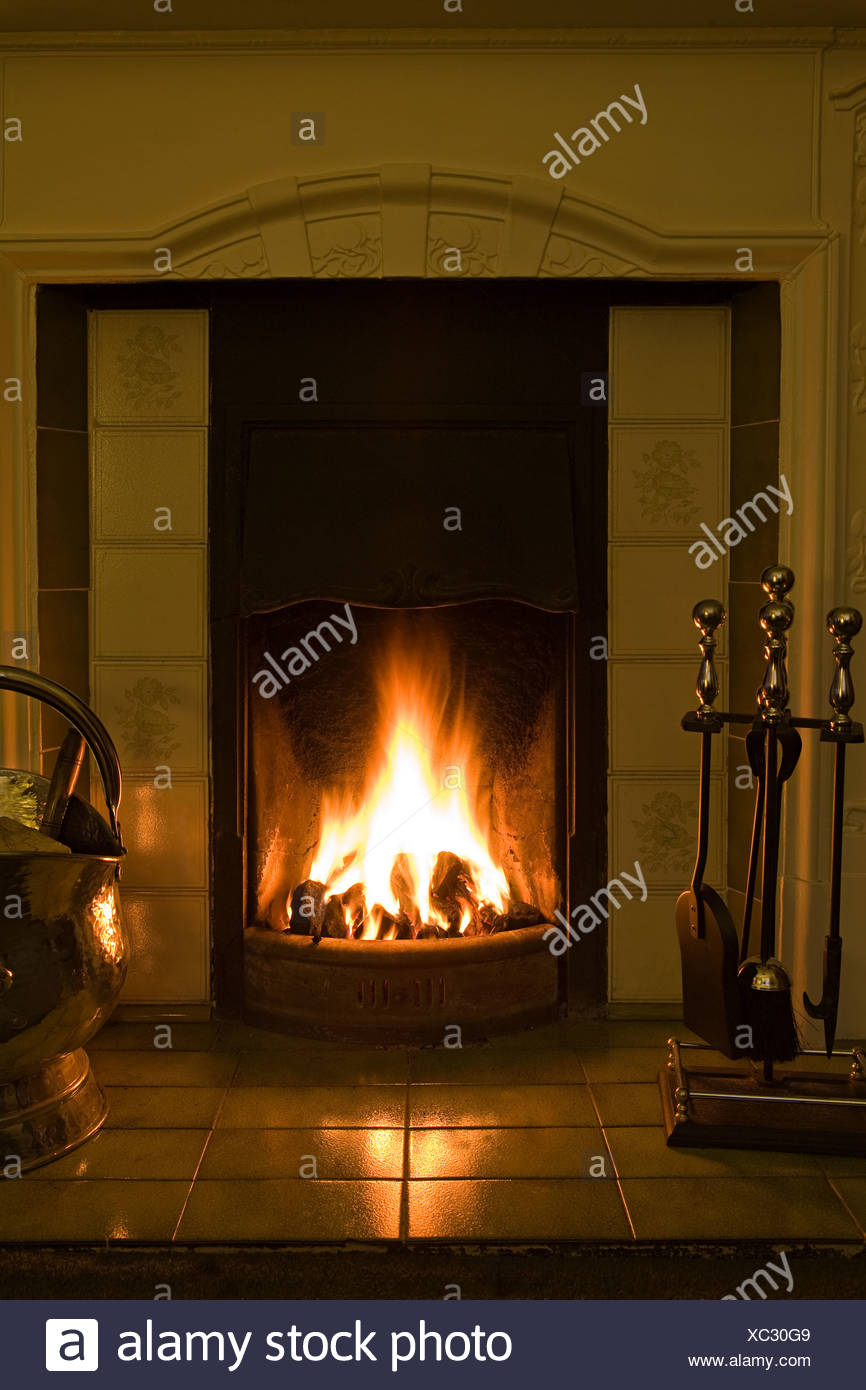 Burning Fireplace High Resolution Stock Photography and Images - Alamy