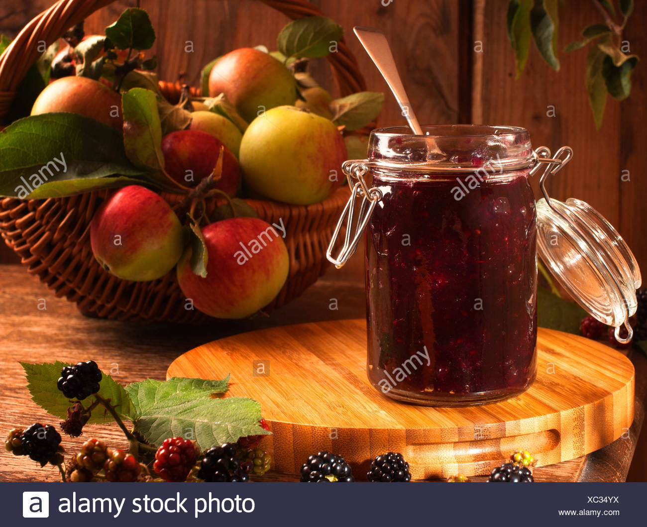 Blackberry And Apple Jam Pot High Resolution Stock Photography and ...