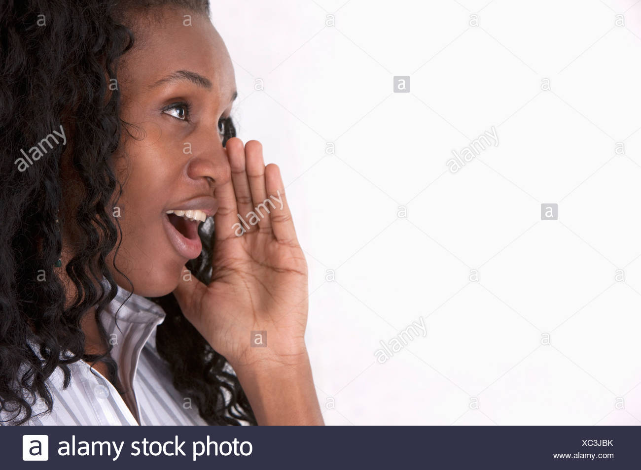 Woman Profile Shouting Studio High Resolution Stock Photography and ...