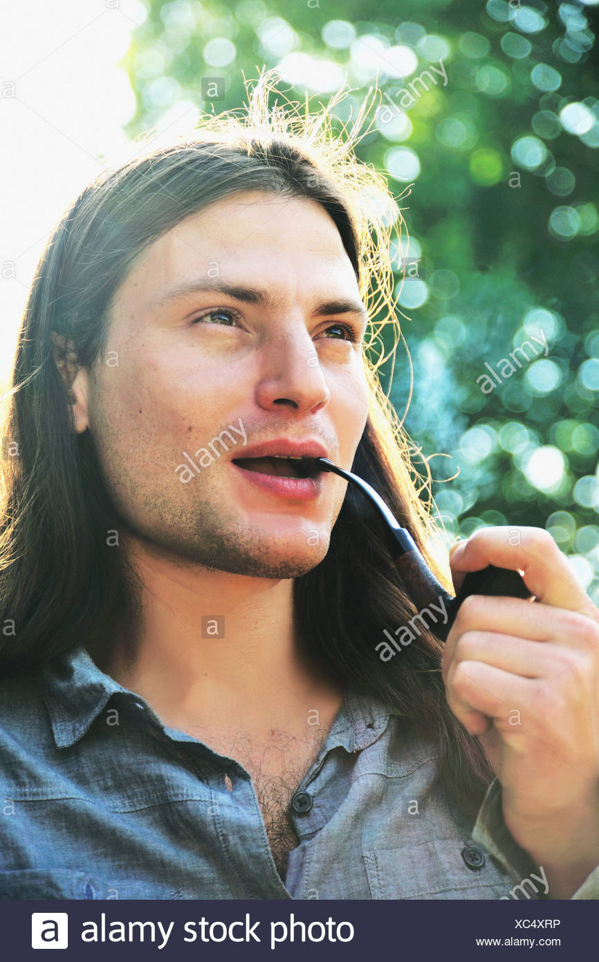 Caucasian Men Smoking Outdoor High Resolution Stock Photography and ...