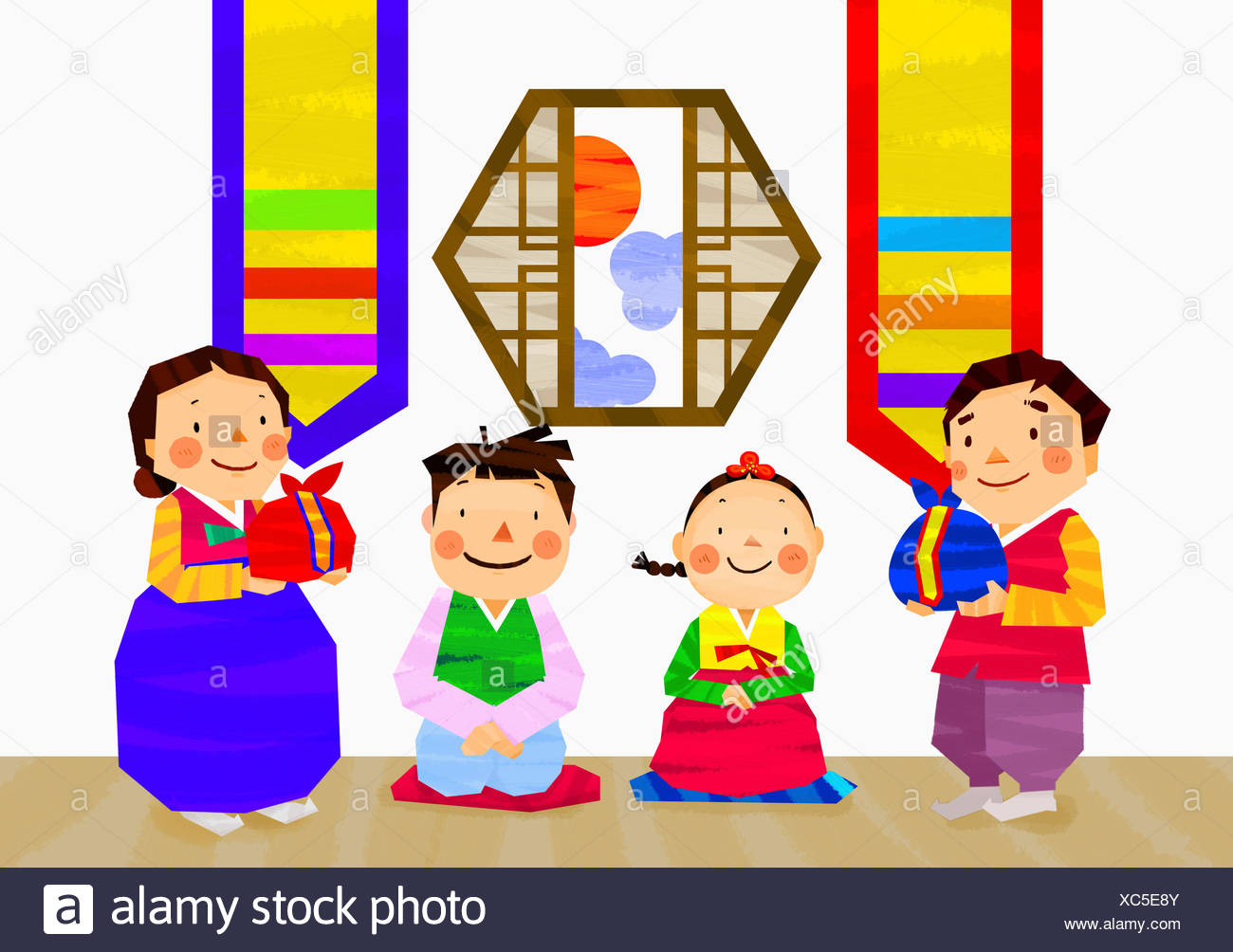 Family Chuseok Korea Traditional Holiday Stock Photos & Family Chuseok ...