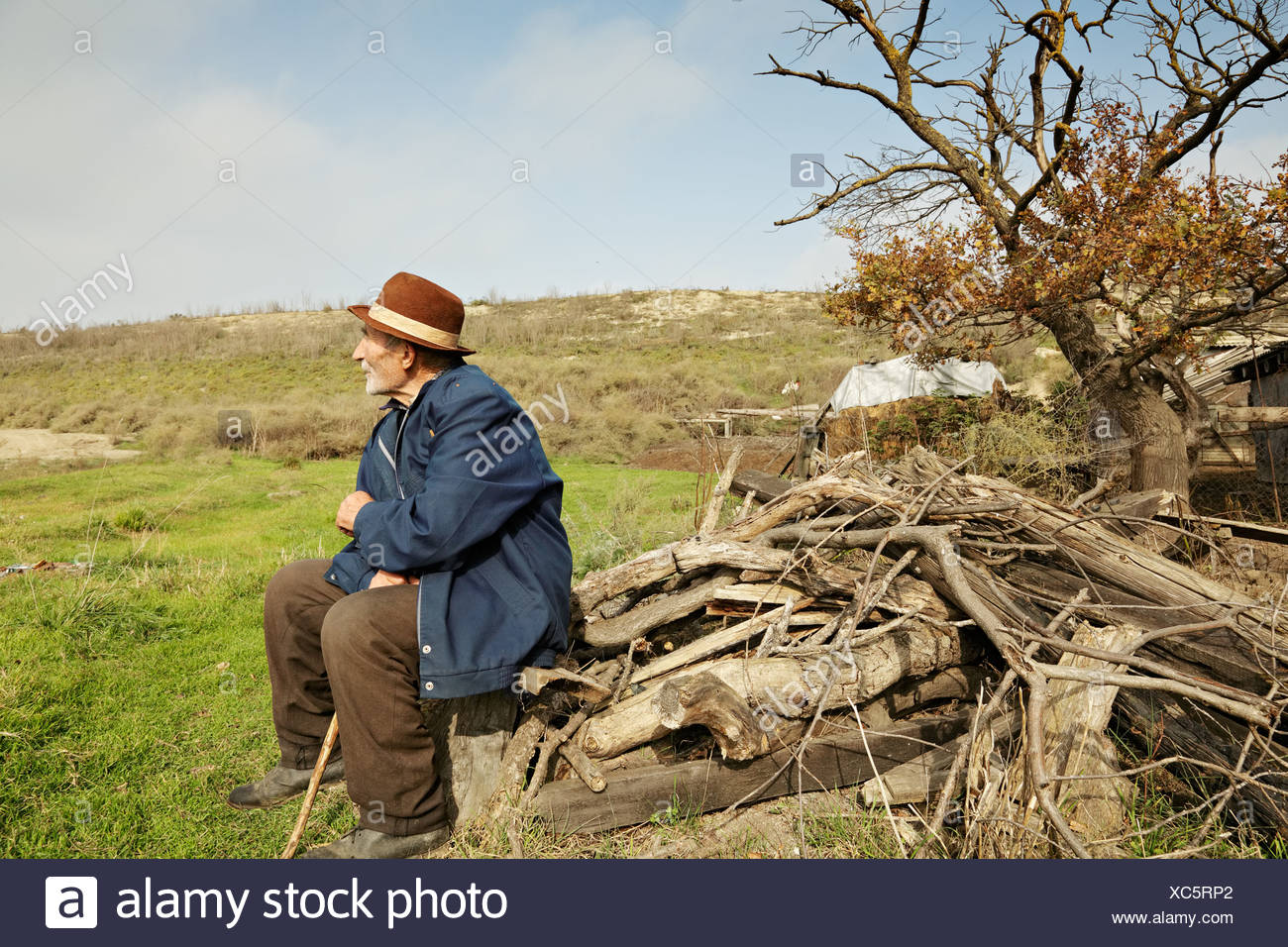 Old Bearded Man Stick High Resolution Stock Photography and Images - Alamy