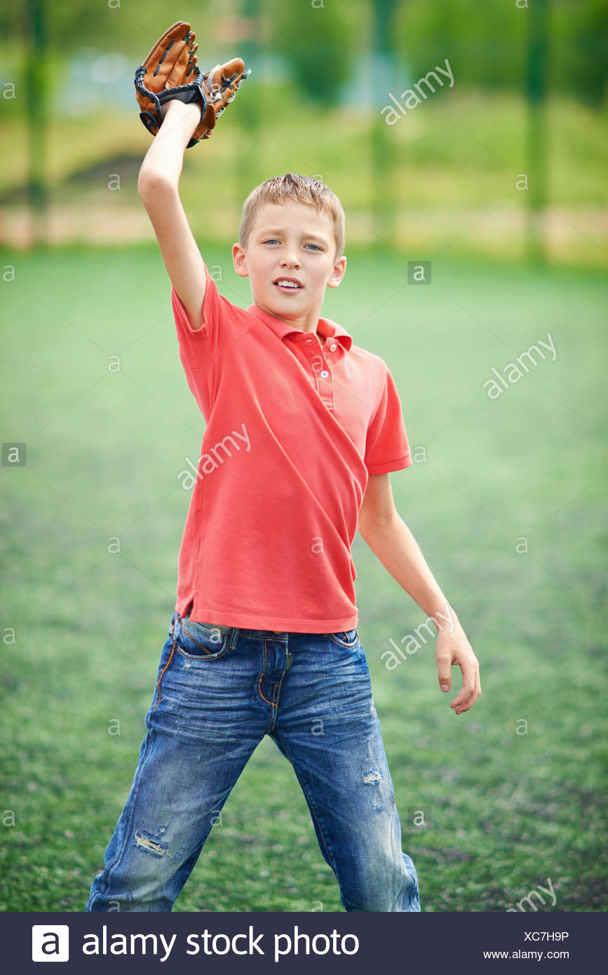 Boy Catching Ball Baseball High Resolution Stock Photography and Images ...