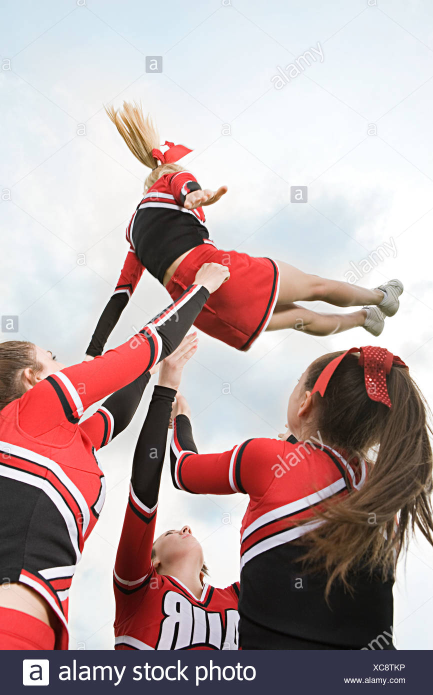 High School Cheerleaders Performing High Resolution Stock Photography ...