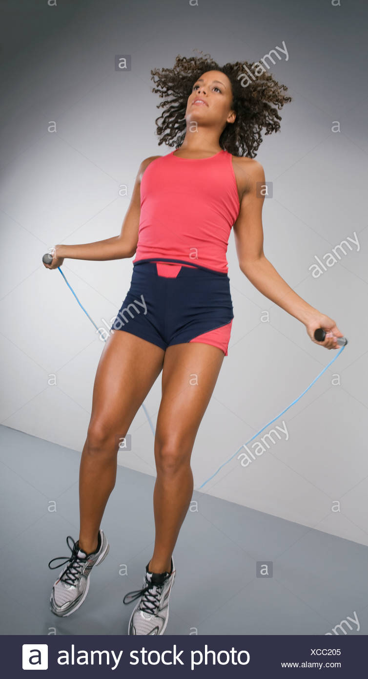 Full Body Young African Woman Jump High Resolution Stock Photography ...