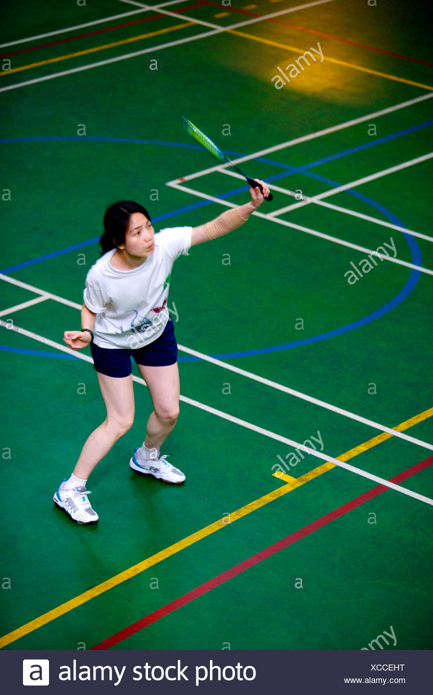 Badminton Racket Shuttlecock Hitting High Resolution Stock Photography ...