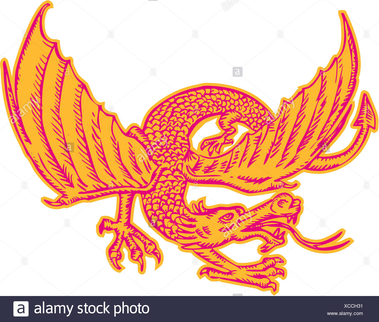 Medieval Dragon Sketch Stock Photos & Medieval Dragon Sketch Stock ...