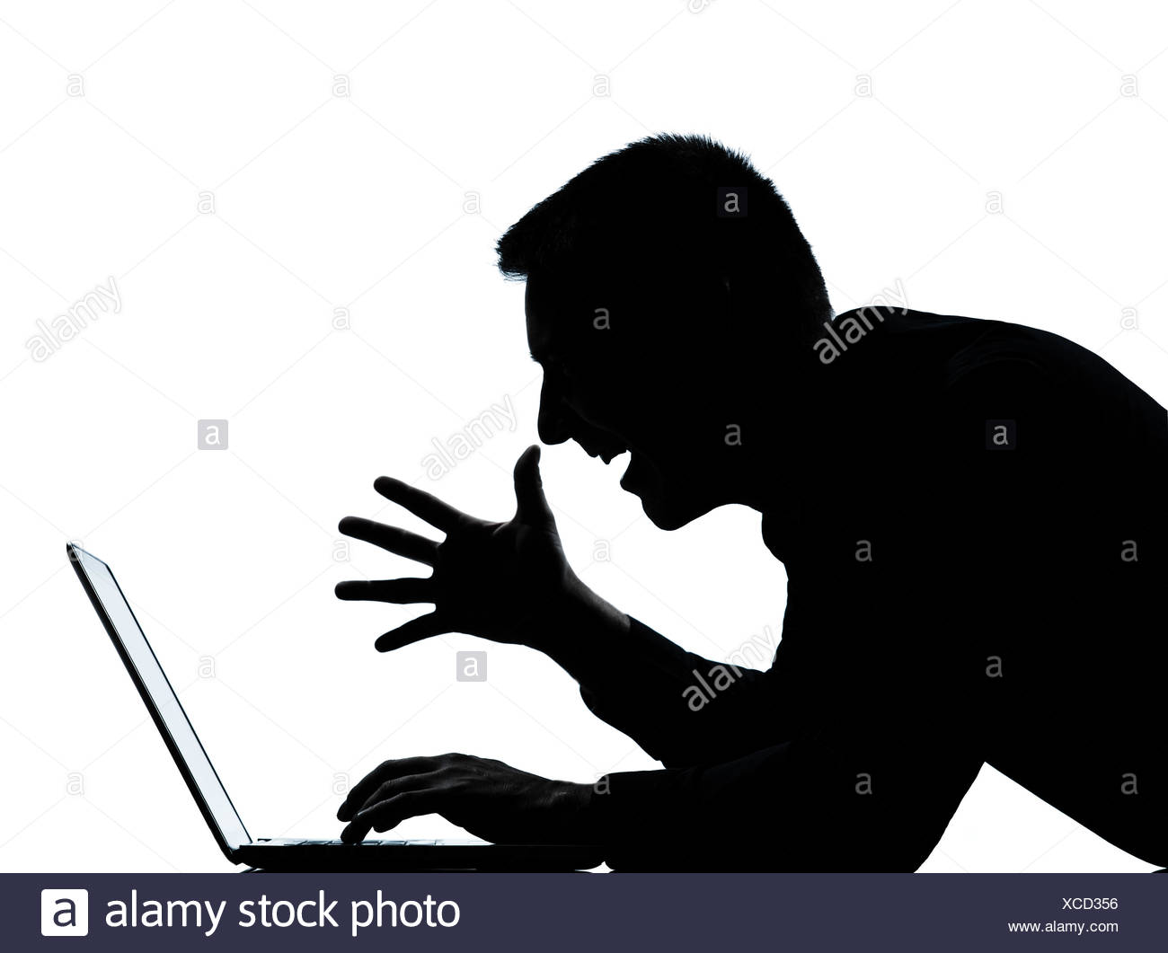 Silhouette Happy Business Man Laptop Stock Photos & Silhouette Happy ...