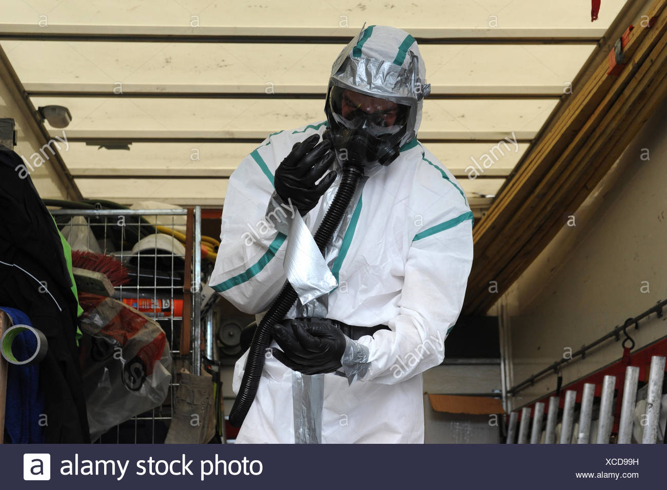 Asbestos Removal Protective Suit Mask Stock Photos & Asbestos Removal ...