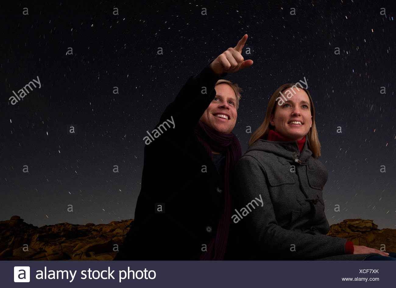 Couple Watching Starry Night Sky High Resolution Stock Photography and ...