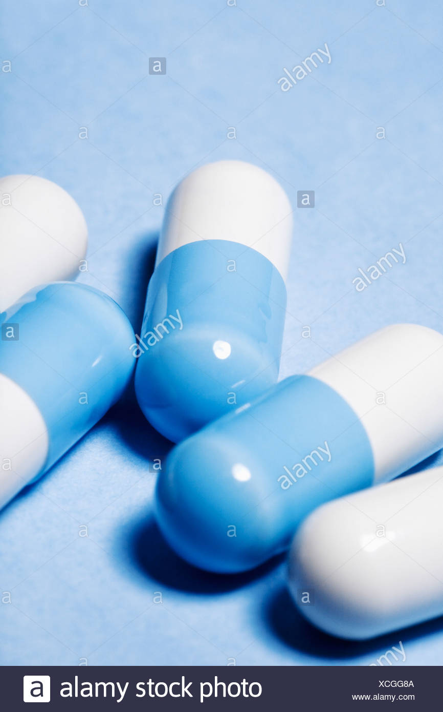 Blue And White Capsule High Resolution Stock Photography and Images - Alamy