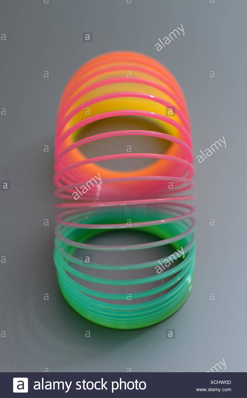 Plastic Slinky Toy Spring Stretch Stock Photos & Plastic Slinky Toy ...