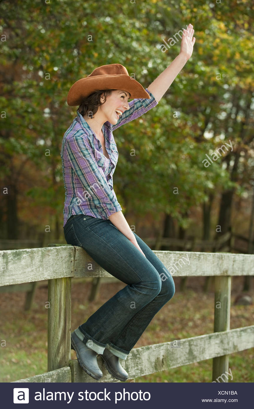 Cowboy Sitting On Fence High Resolution Stock Photography and Images ...