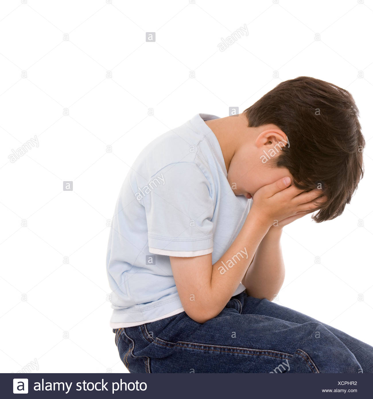 Boy Dark Hair Sad High Resolution Stock Photography and Images - Alamy