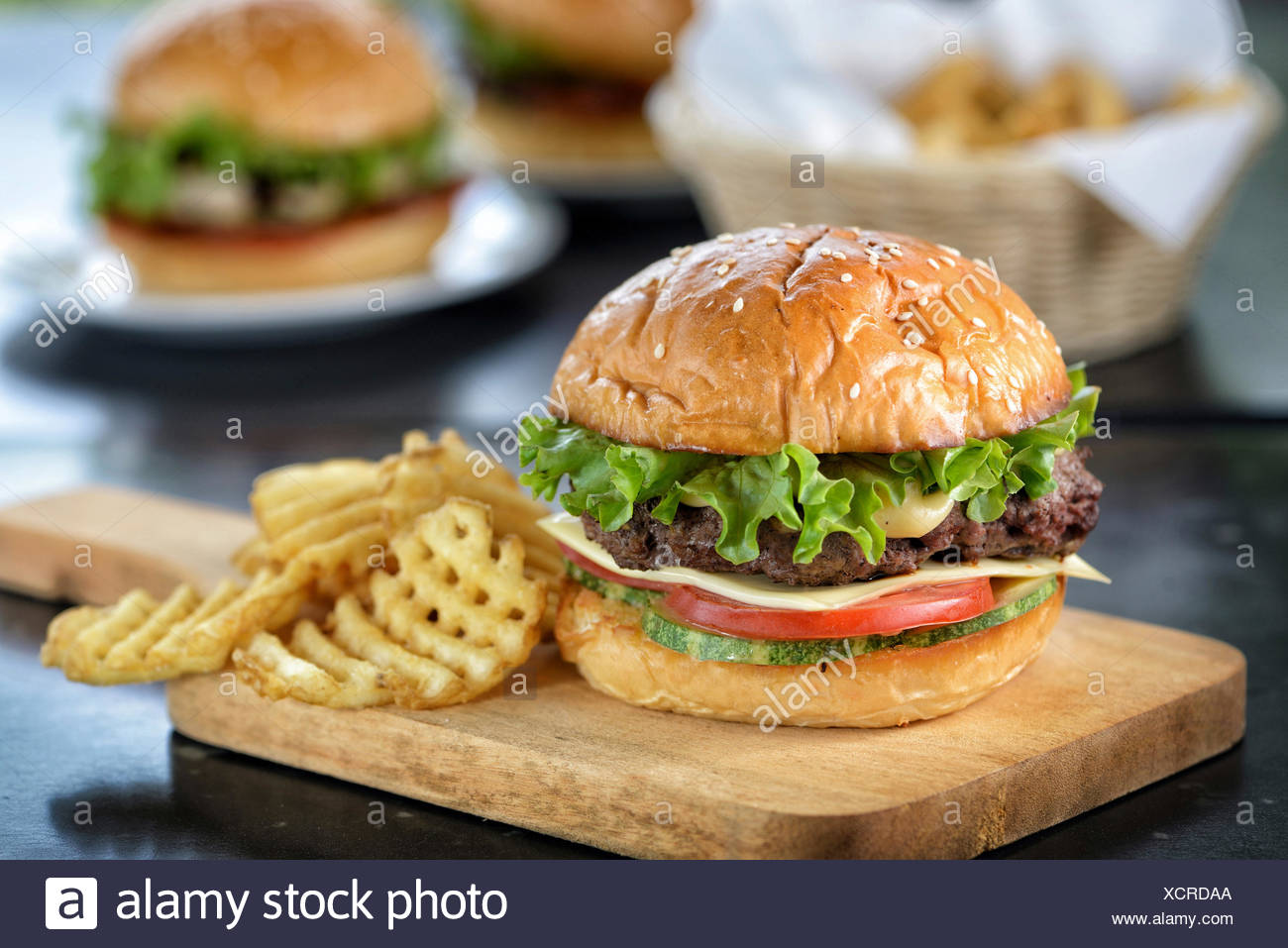 Beef Burger And Chips High Resolution Stock Photography and Images - Alamy