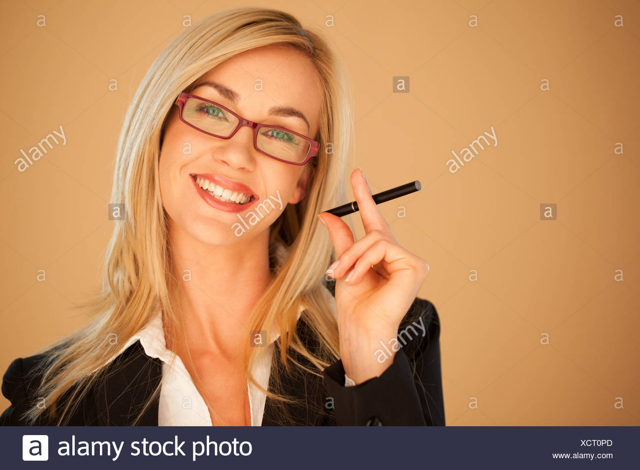 Blonde Businesswoman Smoking High Resolution Stock Photography and ...