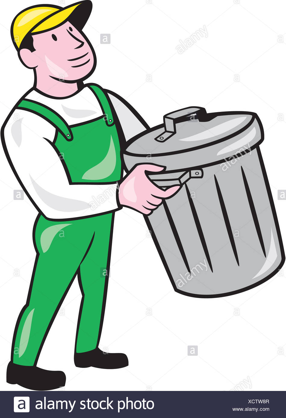 Garbage Man And Carrying Bin High Resolution Stock Photography and ...