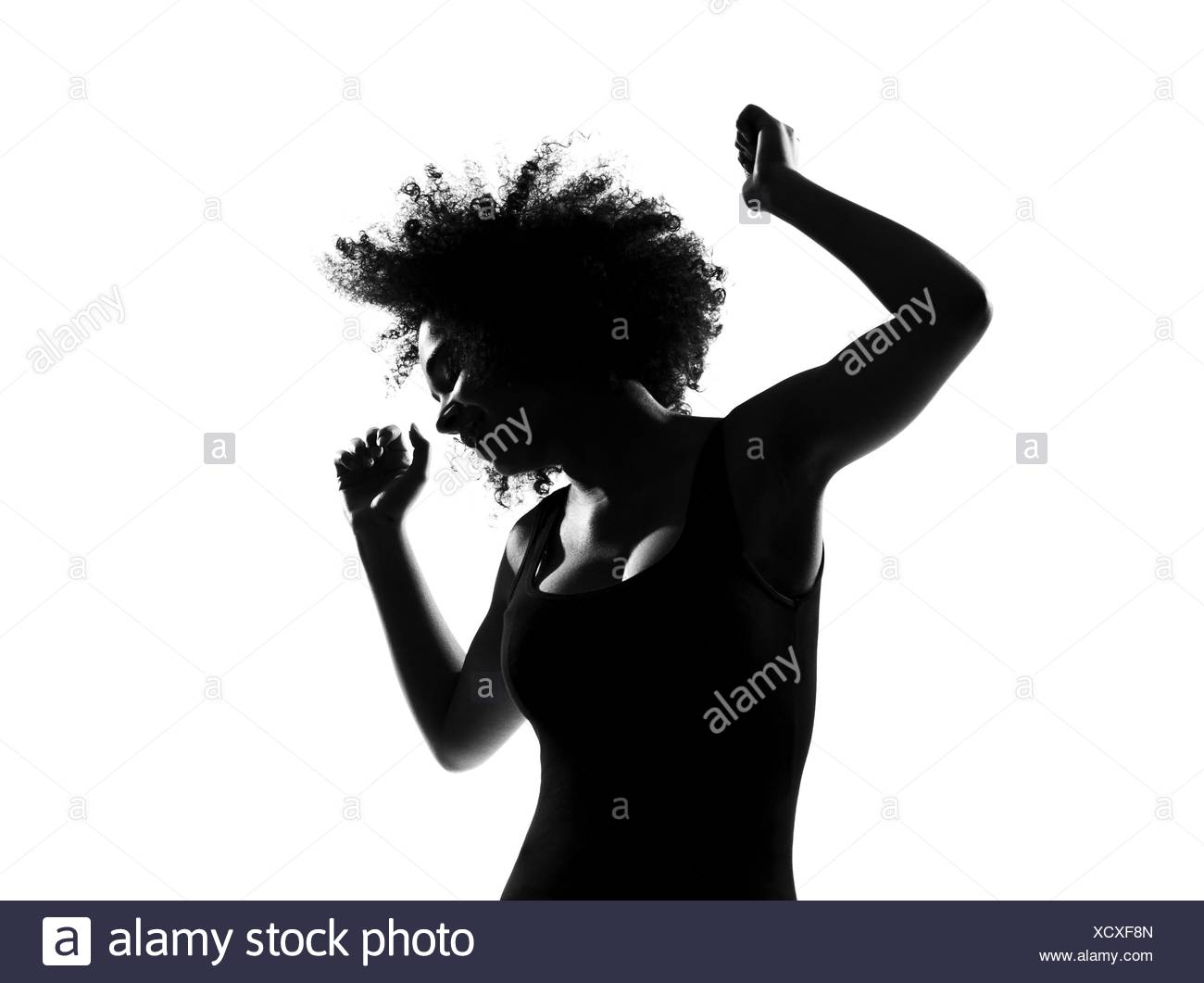 African Woman Silhouette Black and White Stock Photos & Images - Alamy