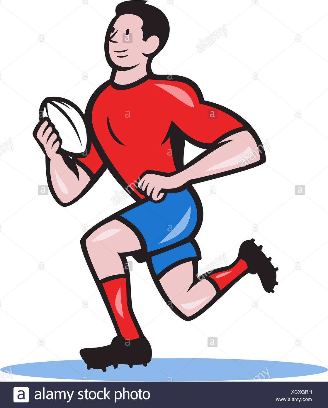 Vector Illustration Cartoon Rugby Player Stock Photos & Vector ...