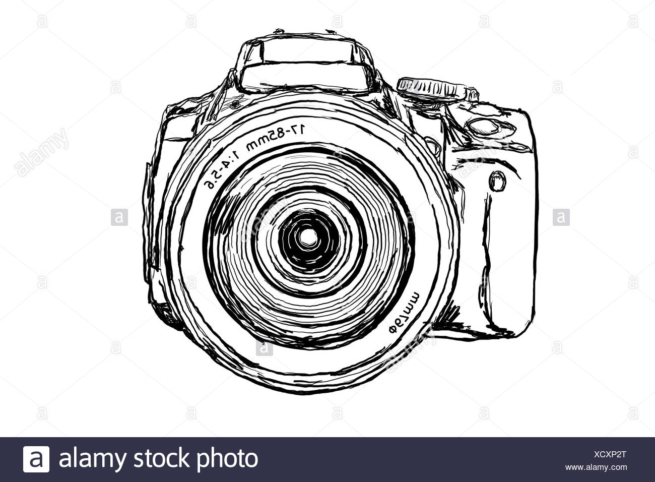 Drawing Digital Slr Camera Isolated Stock Photos & Drawing Digital Slr ...