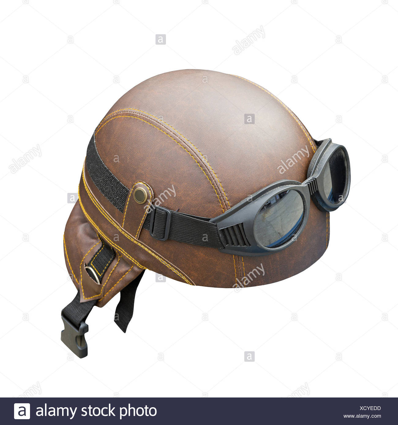 Vintage Motorcycle Helmet Leather High Resolution Stock Photography and ...