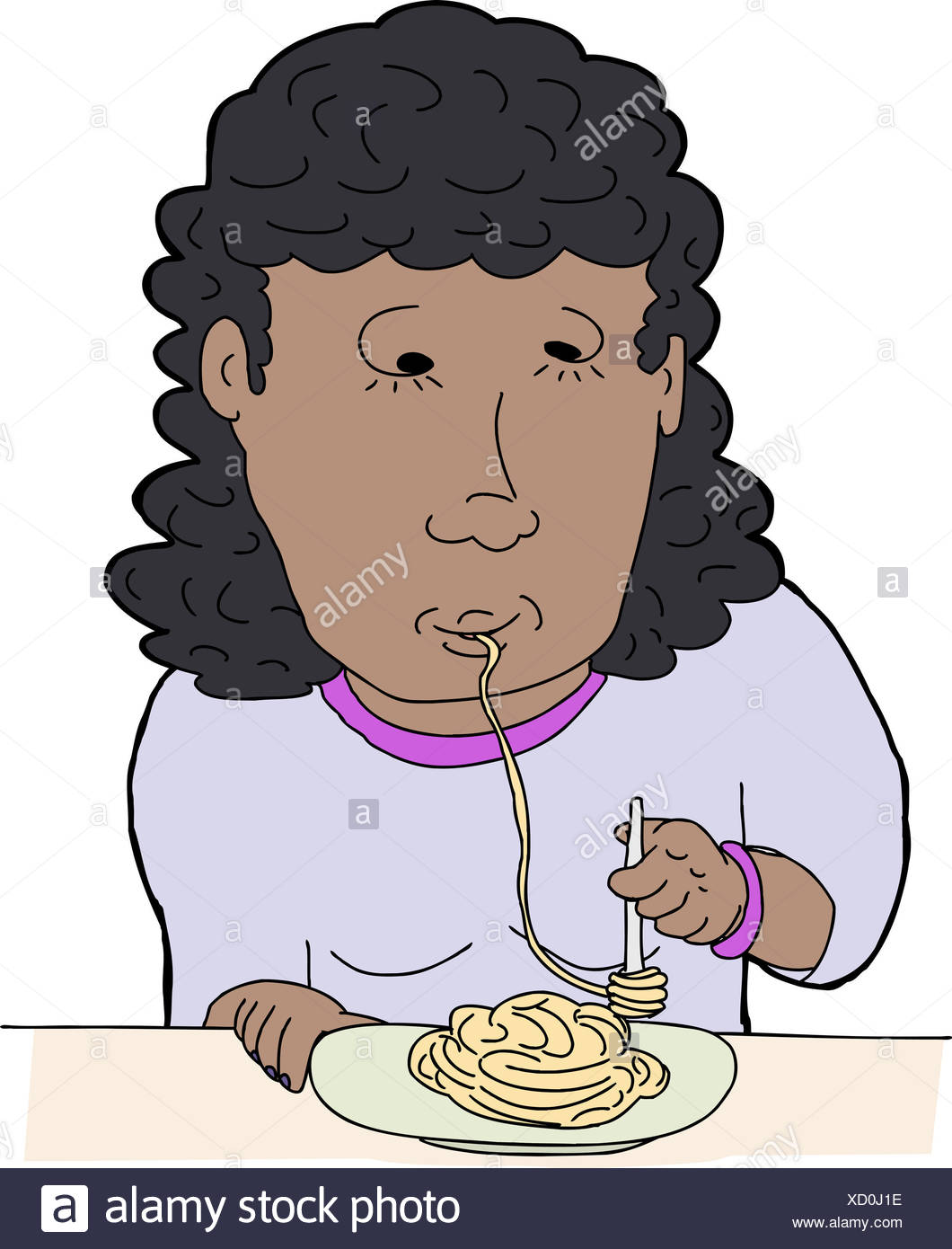 Eating Pasta Cartoon High Resolution Stock Photography and Images - Alamy