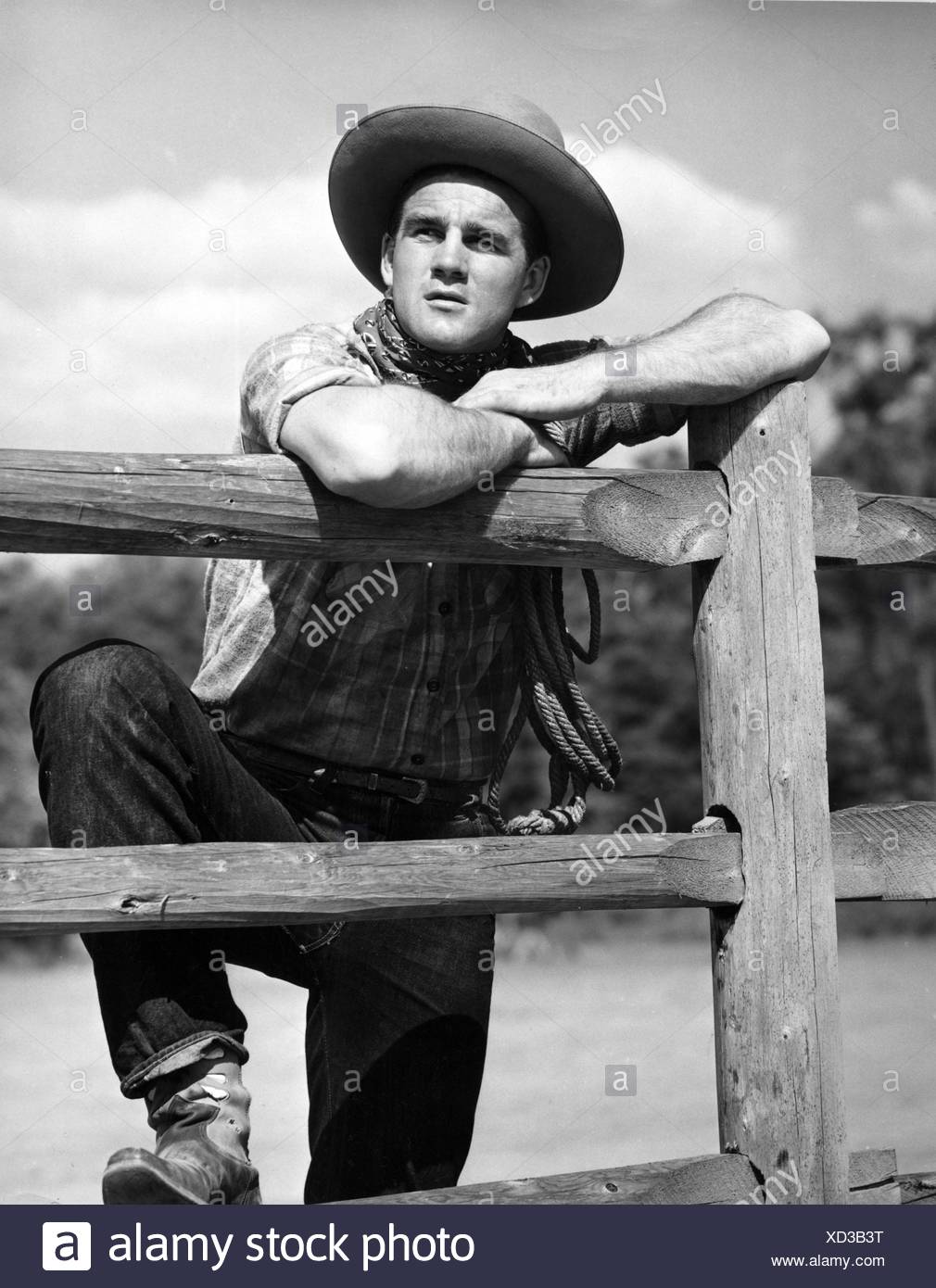 Cowboy Leaning On Fence High Resolution Stock Photography and Images ...