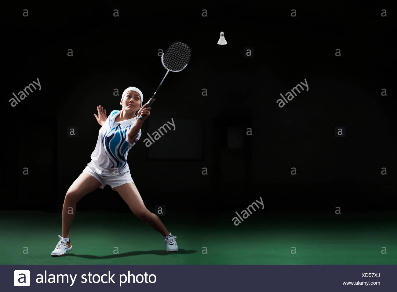 Badminton Racket Shuttlecock Hitting High Resolution Stock Photography ...