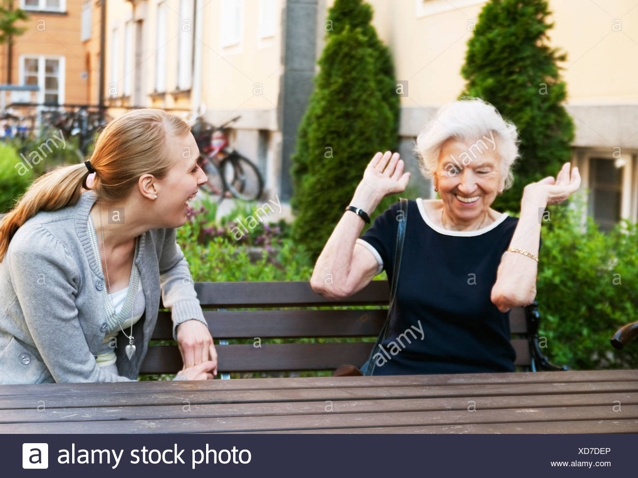 Two Elderly Women Sitting Talking High Resolution Stock Photography and ...