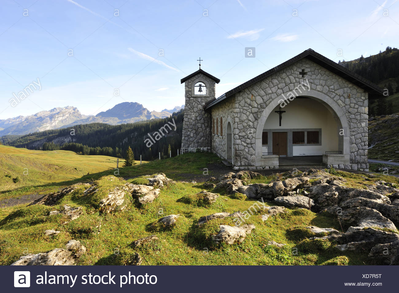 Chapel Switzerland Mountains Alps Chapel High Resolution Stock ...
