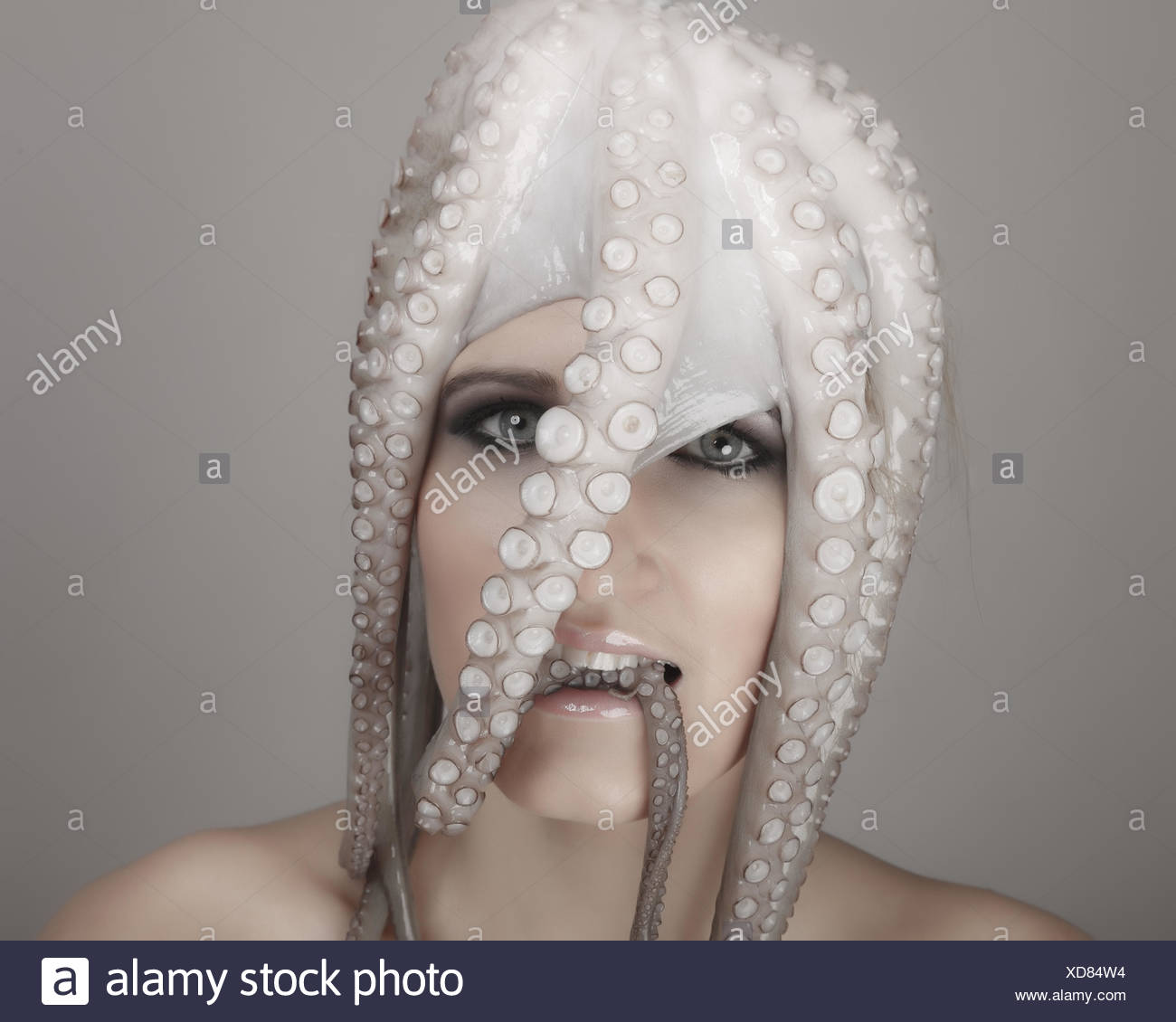 Young Woman Octopus On Head High Resolution Stock Photography and ...