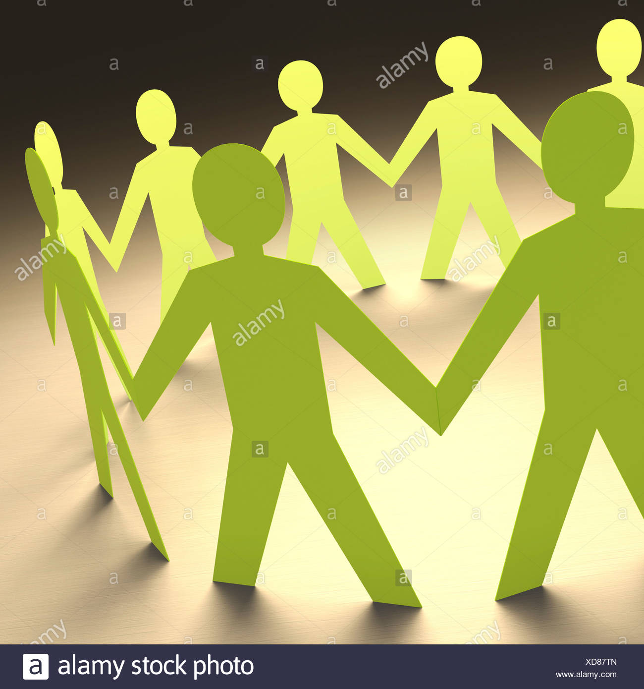 Paper People Chain Circle High Resolution Stock Photography and Images ...