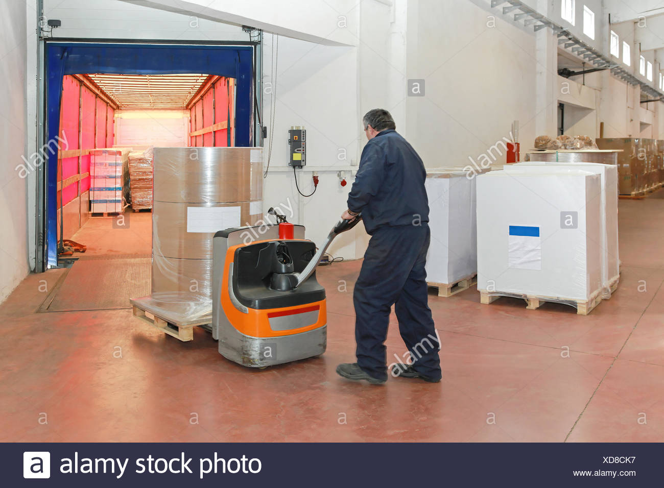 Forklift Loading Truck Goods High Resolution Stock Photography and ...
