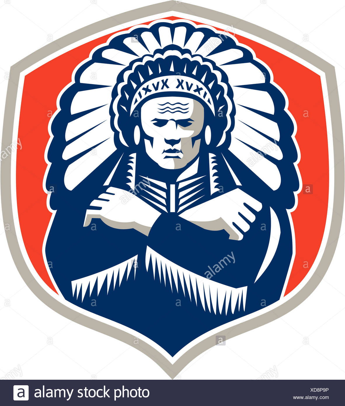 Native American Warrior Shield High Resolution Stock Photography and ...