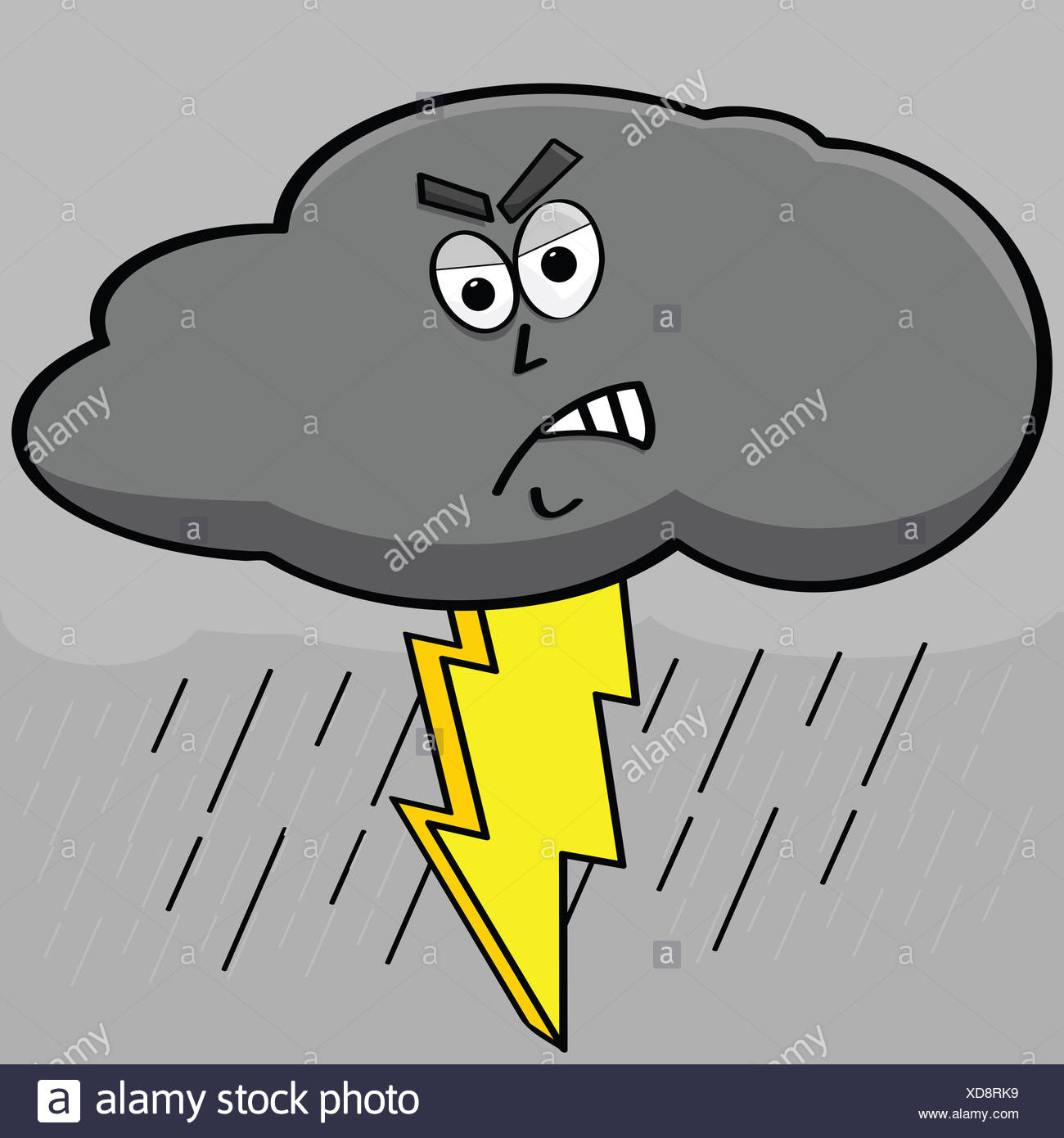Cartoon Lightning Bolt Cloud High Resolution Stock Photography and ...