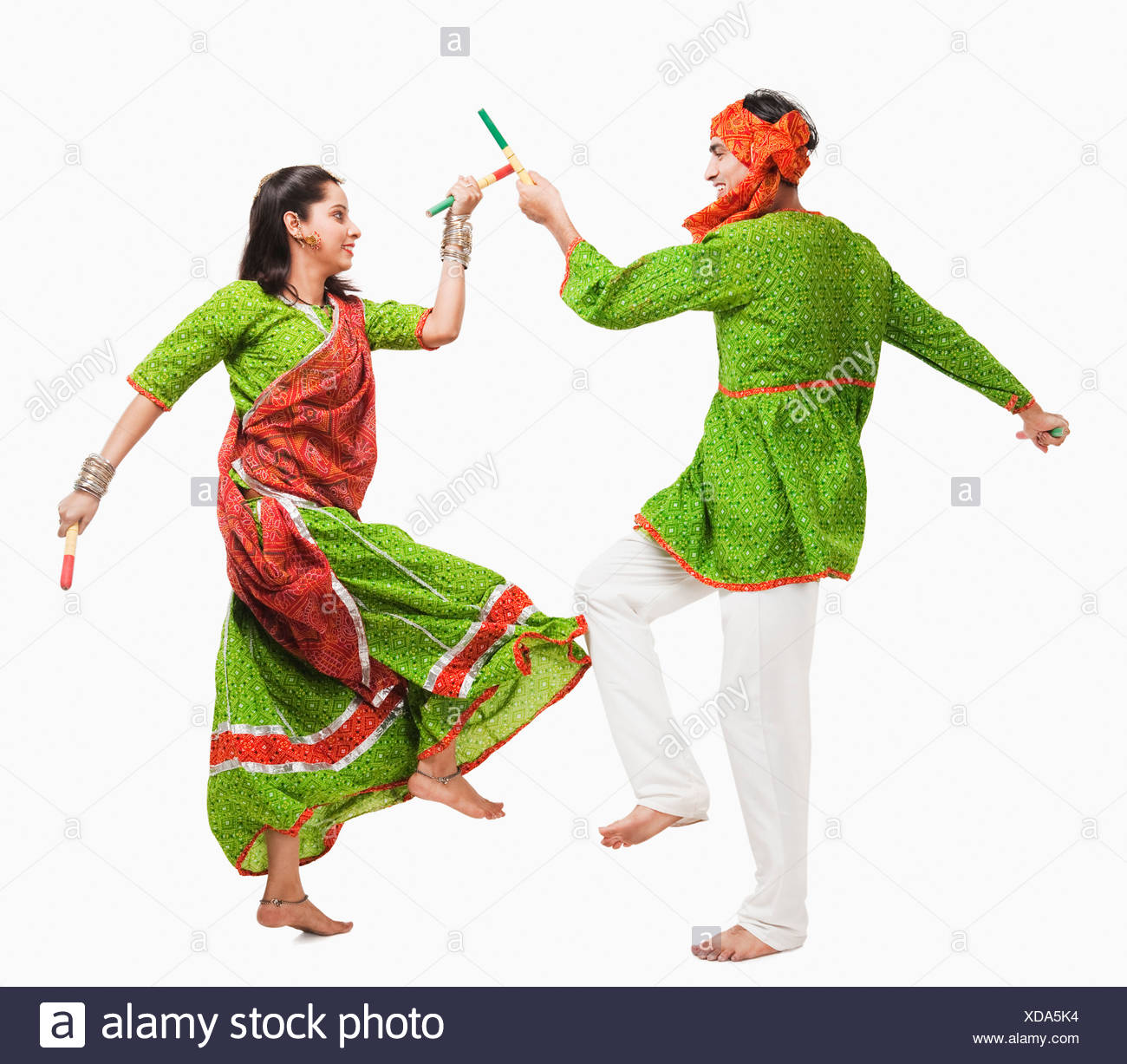 Indian Couple Gujrati Navratri Dandia Stock Photos & Indian Couple ...