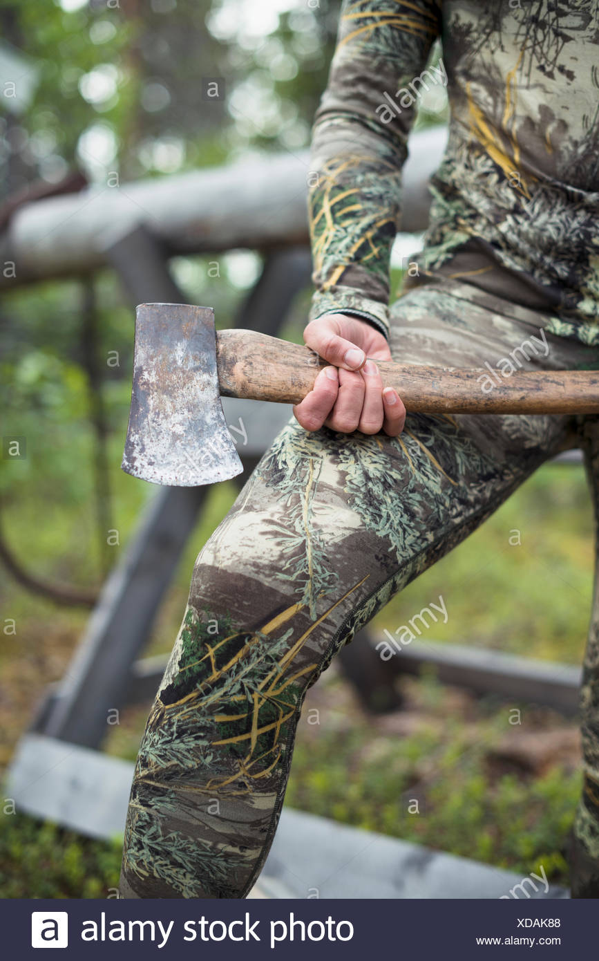 Woman Chopping Wood Axe High Resolution Stock Photography and Images ...