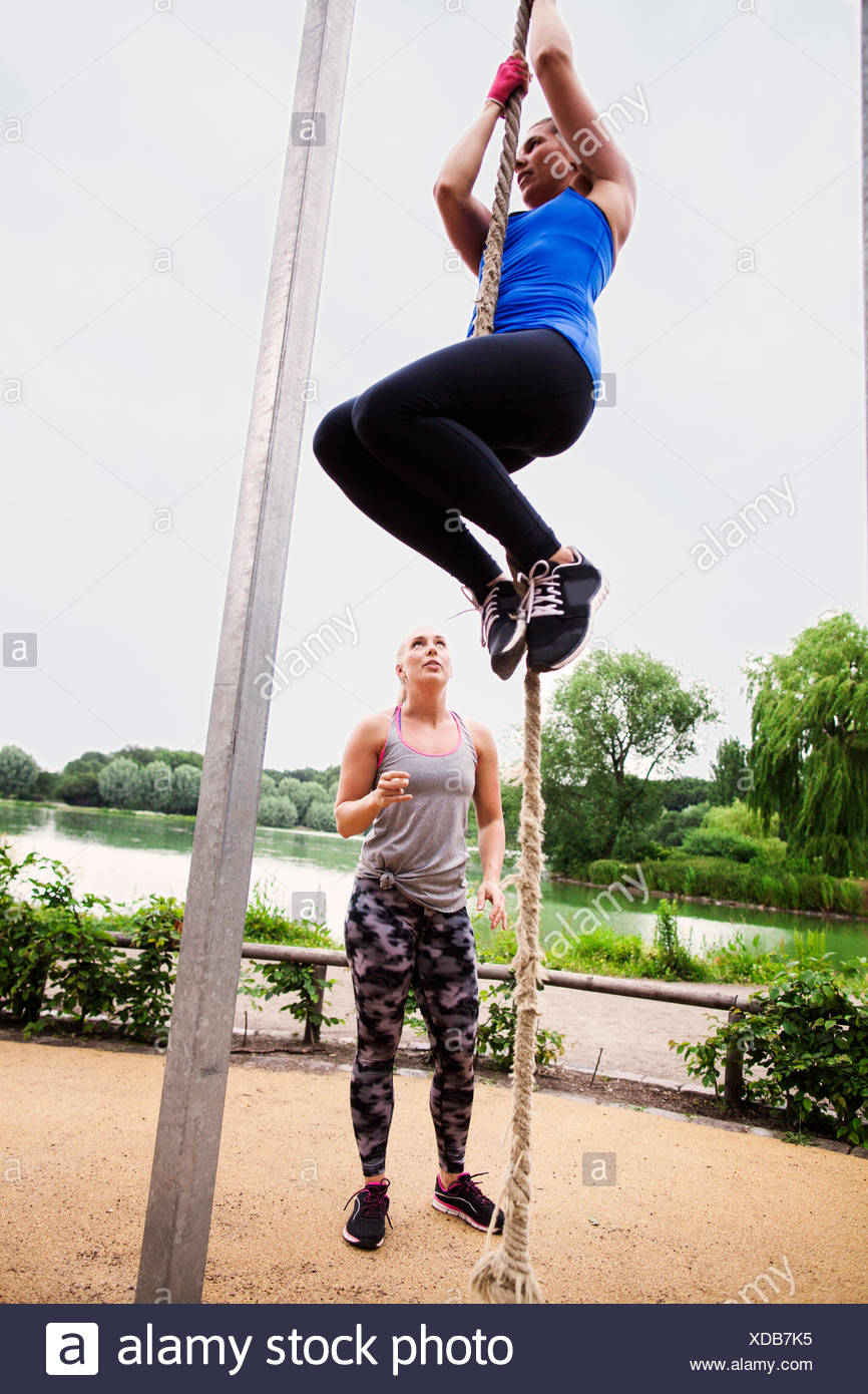 Climbing A Rope High Resolution Stock Photography and Images - Alamy