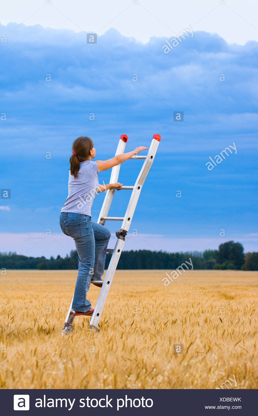 Climb Ladder Woman Stock Photos & Climb Ladder Woman Stock Images - Alamy