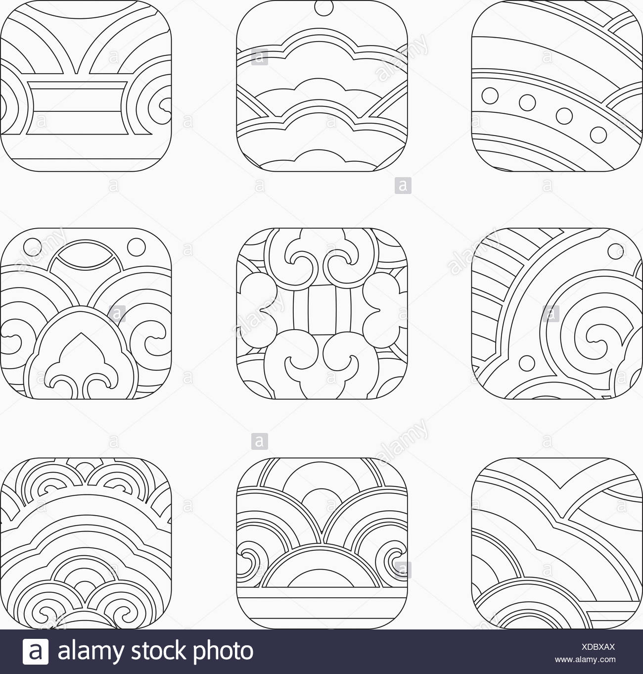 Traditional Korean Pattern Black and White Stock Photos & Images - Alamy