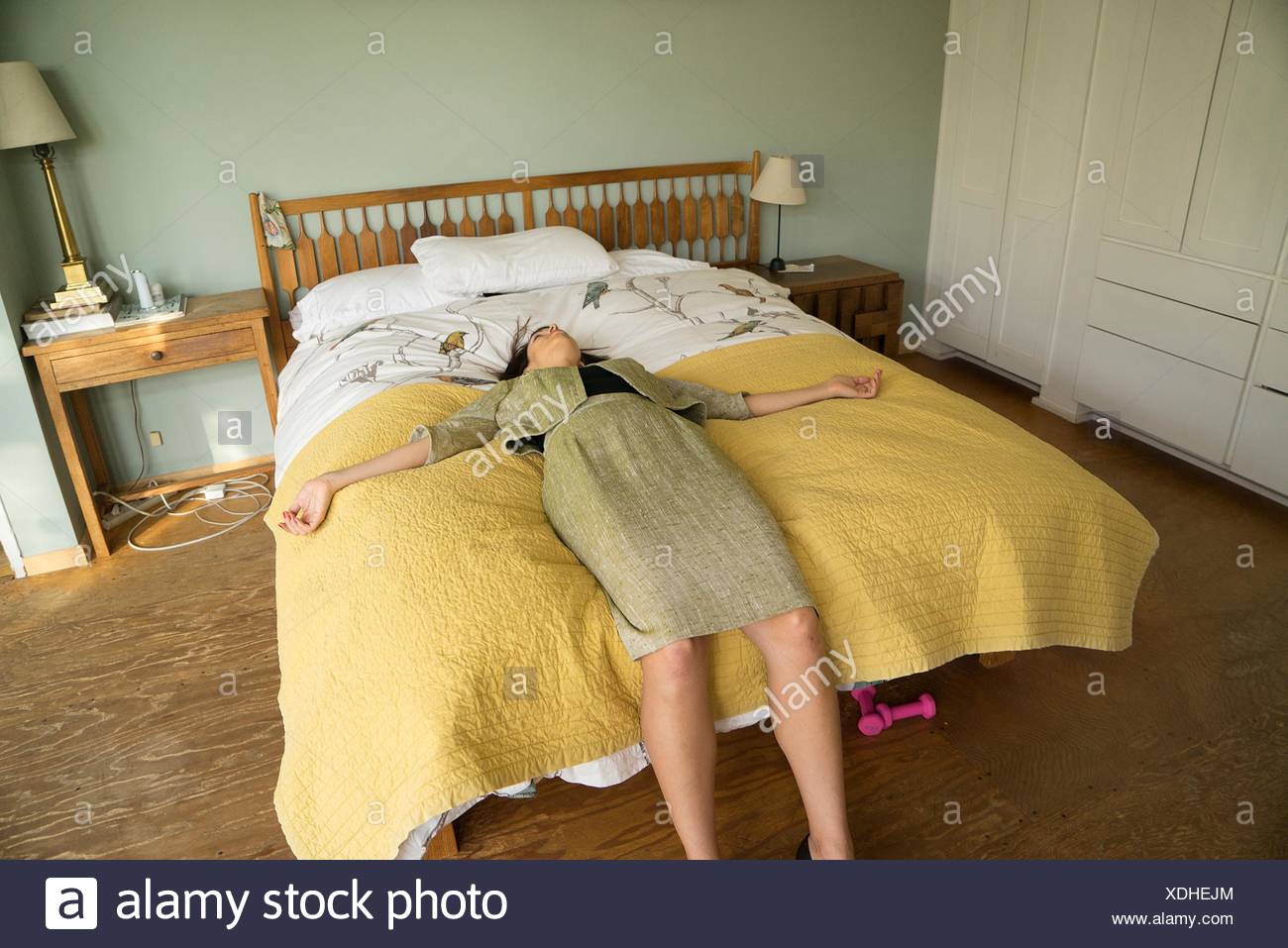 One Woman Lying Arms Out High Resolution Stock Photography and Images ...